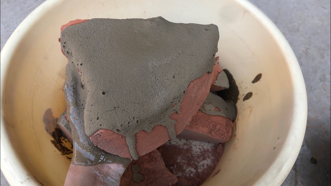 Damp Red dirt paste pouring tub crumbling ️ - YouTube