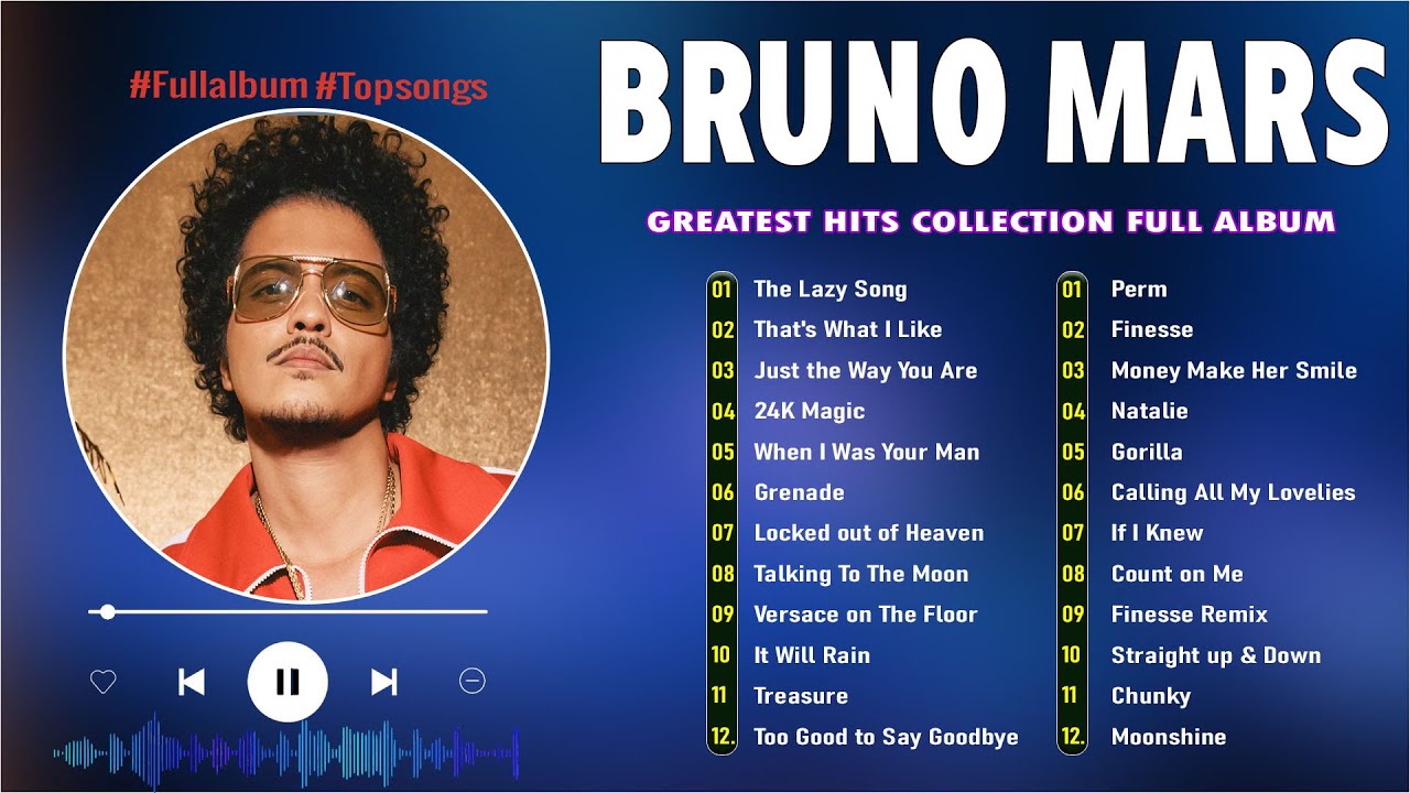 Bruno Mars Playlist 2024 - Best Songs Bruno Mars Collection Full Album ...