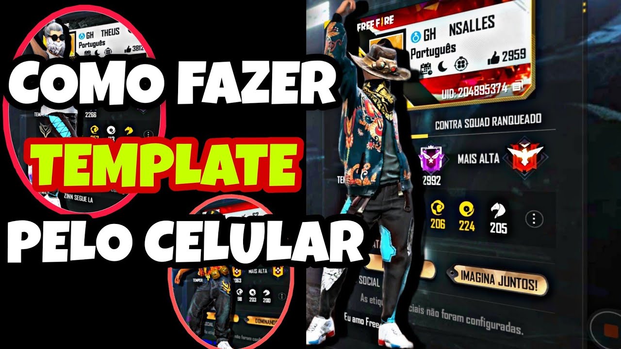 PASSO A PASSO COMO FAZER TEMPLATE DE FREE FIRE PELO CELULRA - YouTube