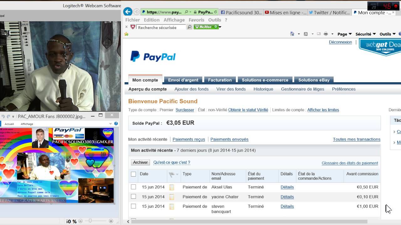 Evolution du Compte pacificsound3003@gmx fr - YouTube