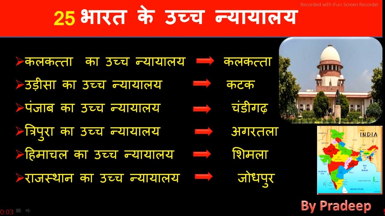 25 भारत के उच्च न्यायालय ।। 25 High Court Of India ।। 🇮🇳 - YouTube