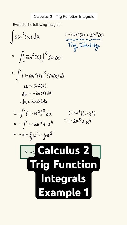 Calculus 2 - Trig Function Integrals Example 1 #trigfunctions # ...