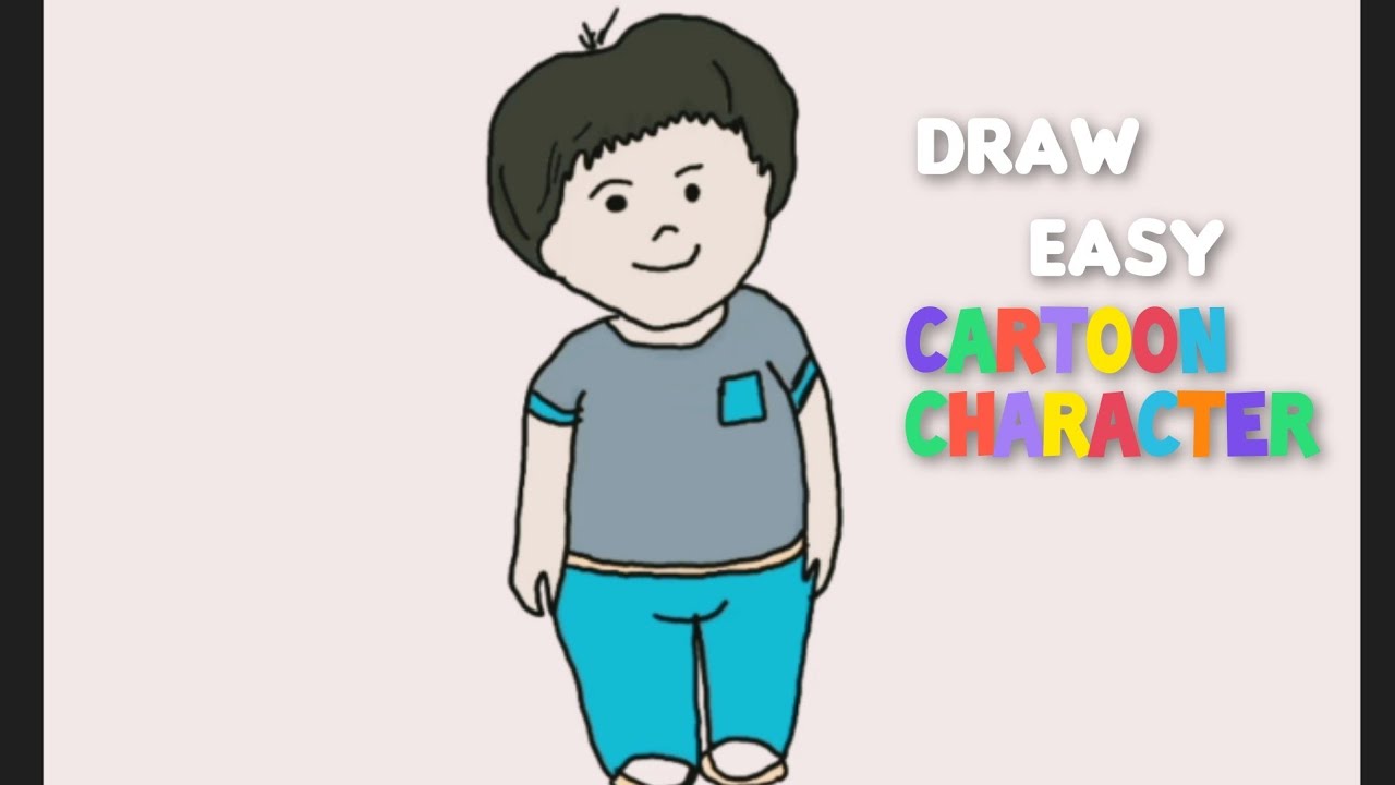 how to draw a cartoon character for beginners - YouTube