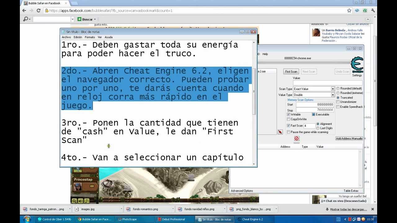 Tutorial Cheat Engine 6.2 Bubble Safari Full Cash 100% (Fácil) - YouTube