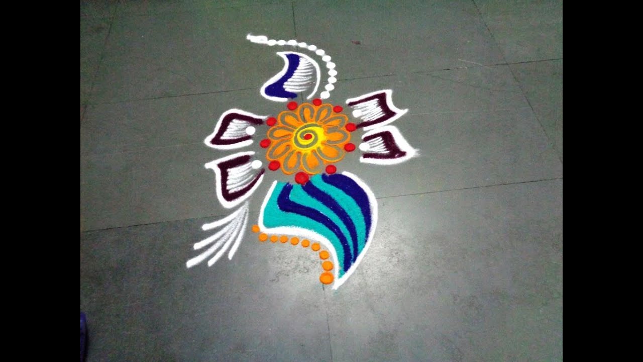 how to make beautiful fancy rangoli design - YouTube