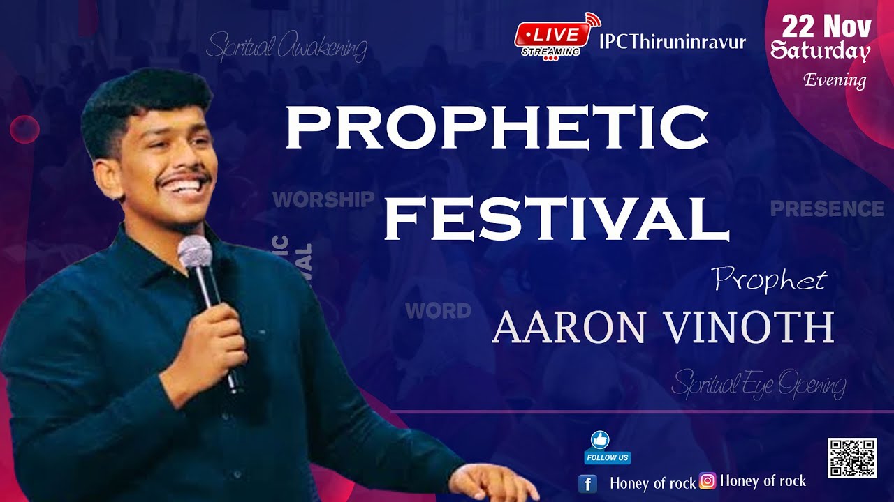 LIVE Prophetic Festival Day 2 Evening | Prophet Aaron Vinod | IPC Zion ...