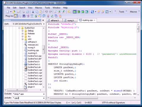 EmEditor Text Editor Explorer Plug-in - YouTube