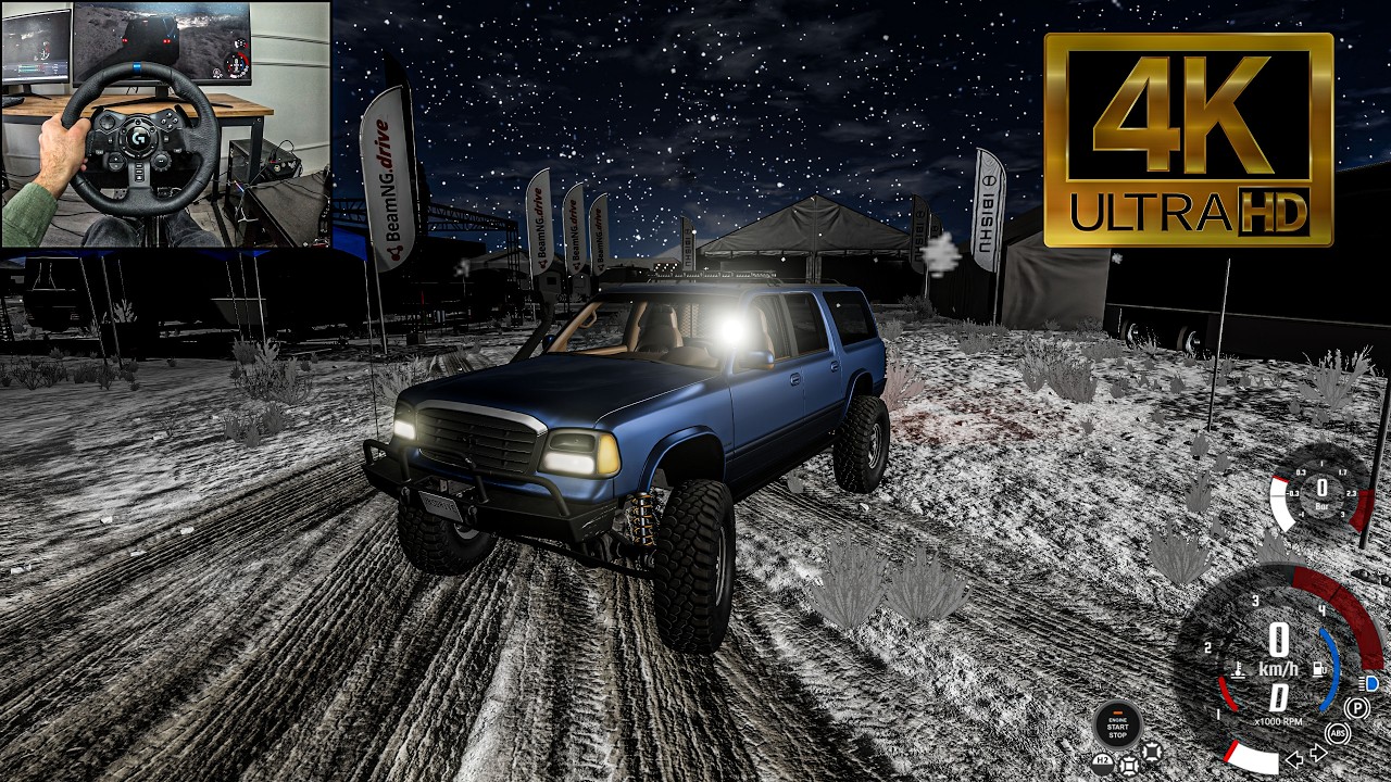 Snow Storm At Night Off-Road - BeamNG.Drive (Logitech G923) - YouTube