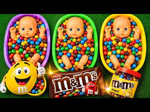 Candy Doll ASMR Rainbow BathTub M&M's Magic Slime Cutting Satisfying 4K ★ ASMR