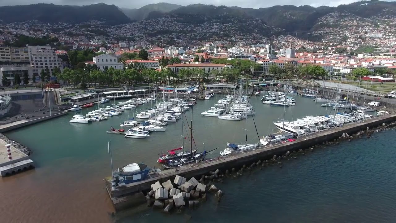 Funchal, Madeira island, Portugal, drone aerial views in 4K, flower ...