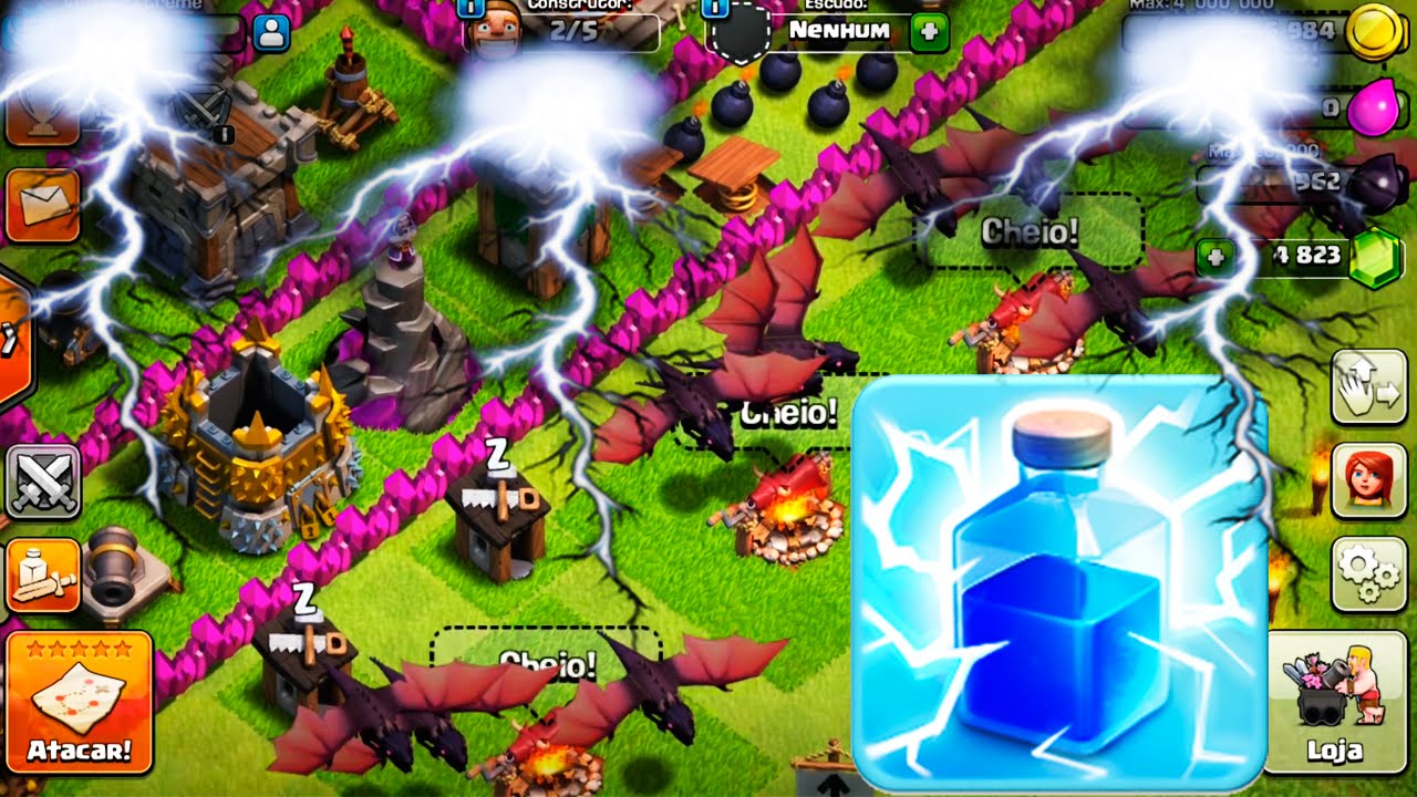 Clash of Clans: RELÂMPAGO SUPER PODEROSO NÍVEL MÁXIMO PT - YouTube