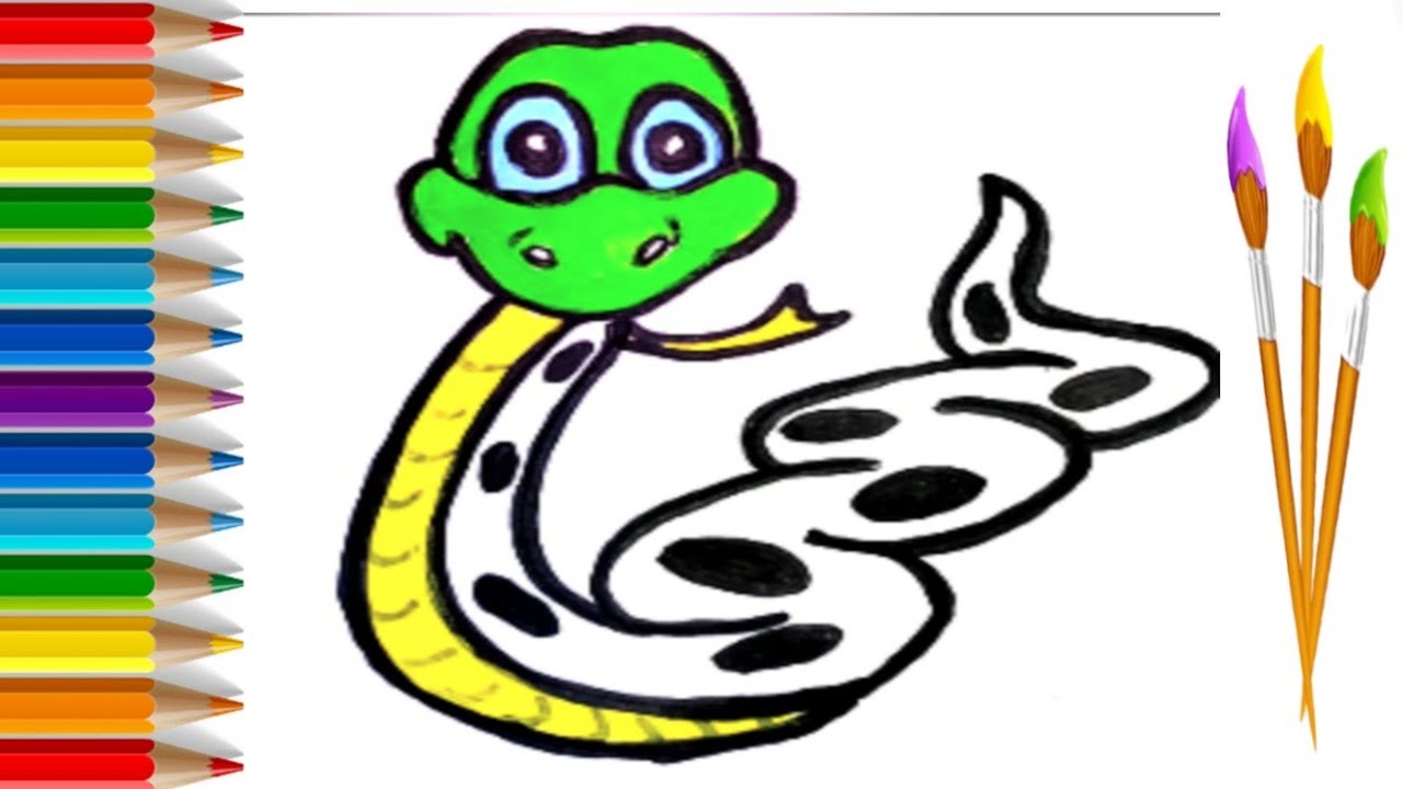 SnakeDrawing | How To Draw cartoon snake| Drawing and Painting For KIds ...