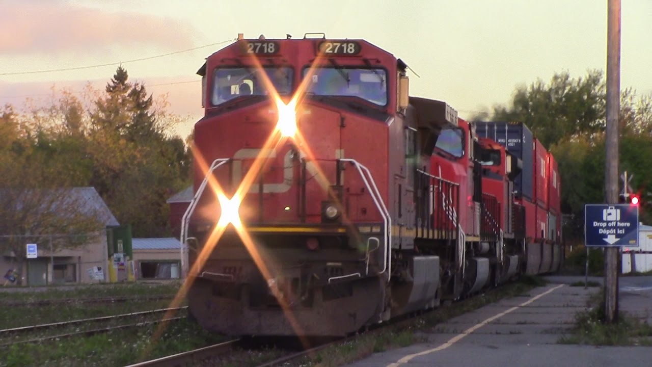 Massive! CN Stack Train 120 w/DPU at Amherst, NS (Oct 11, 2016) - YouTube