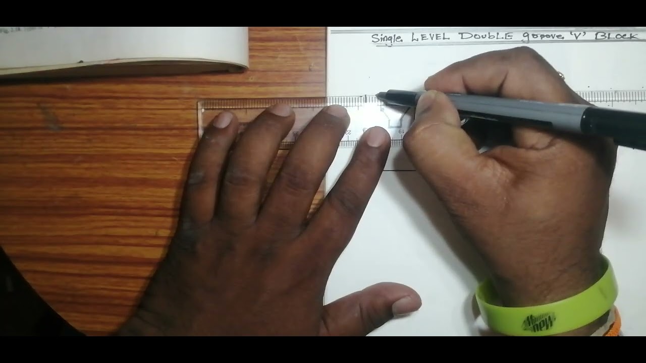 how to draw single head double v groove #2d # 3d # 3d drawing #iti ...