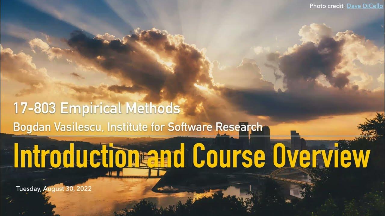 Methods L01 - Intro and Course Overview [CMU 17803 Empirical Methods - Fall 2022] - YouTube