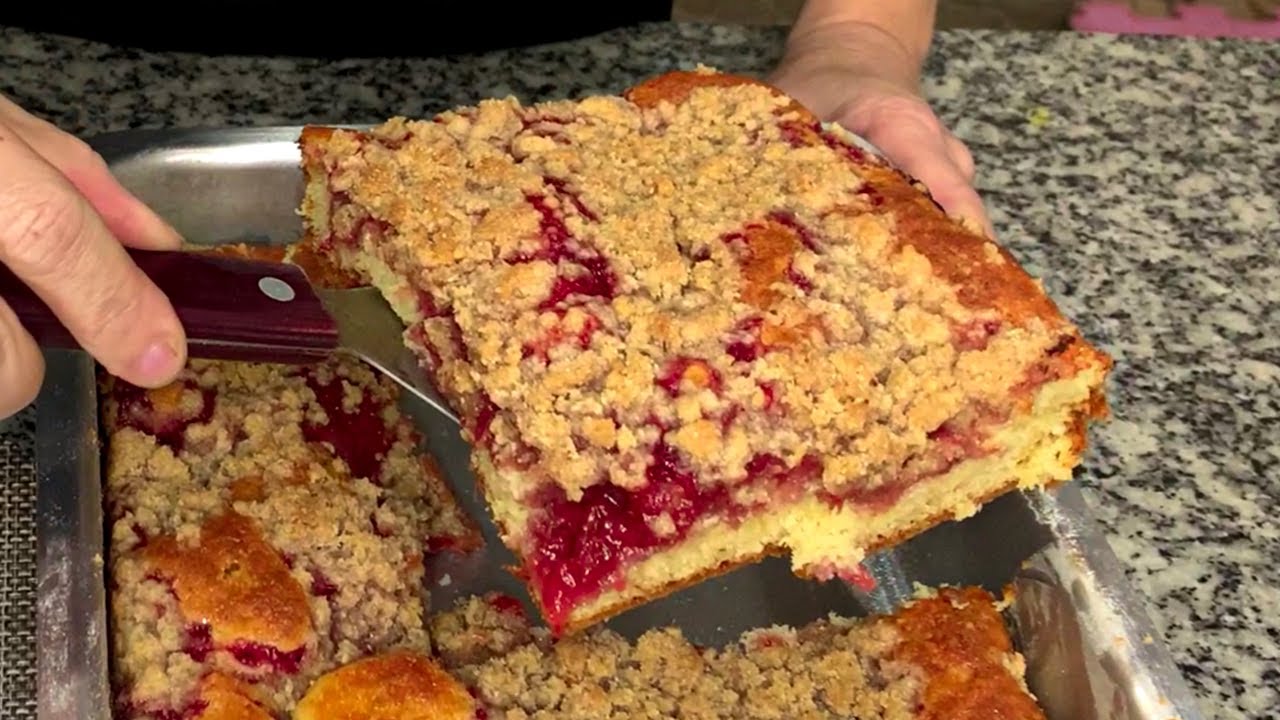 CUCA DE GELÉIA DE MORANGO E FAROFA Receita Fácil - Cozinhando Com A Sogra - YouTube