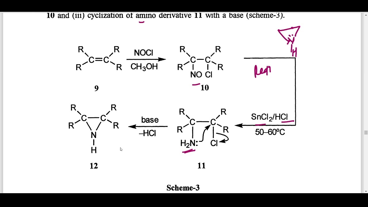 Aziridines Synthesis and Reaction ( 3 membered Heterocyclic Compound ...