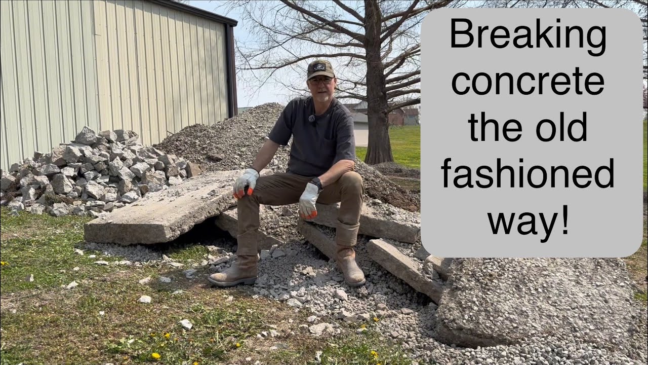 Breaking the water dam - Part 3. Concrete, sledgehammer and a box blade ...