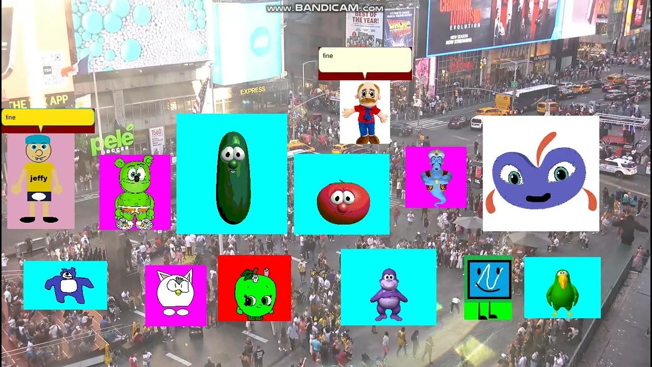 new looks of a few msagent characters (live from times square!) - YouTube