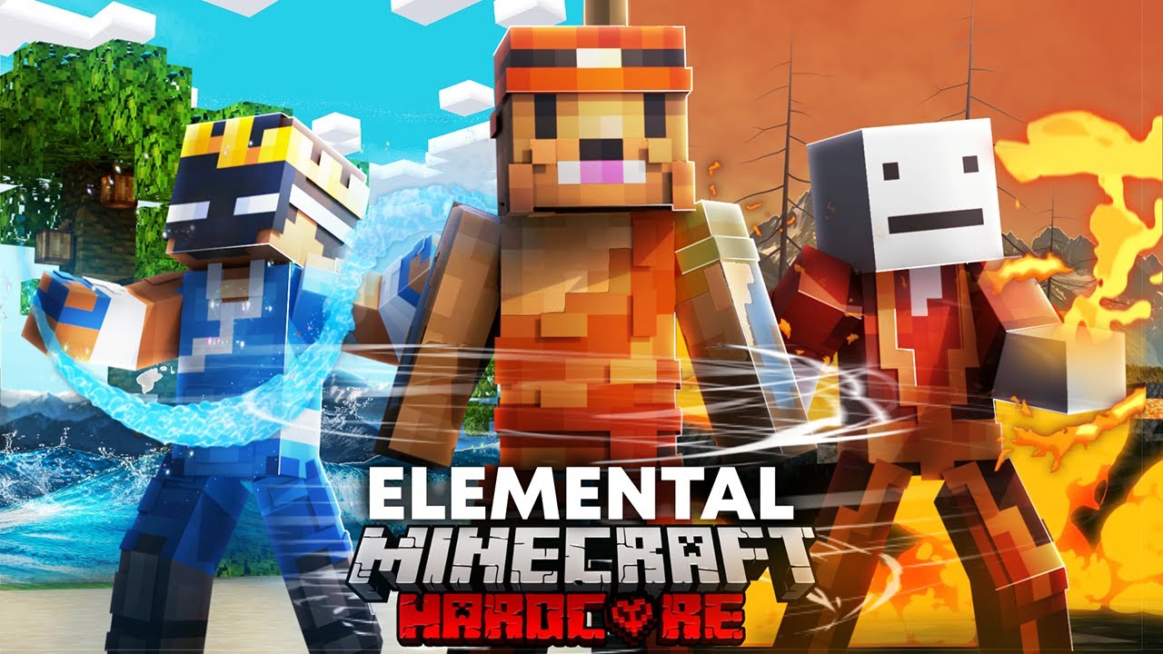 100 Players Simulate Minecraft's Elemental Tournament - YouTube