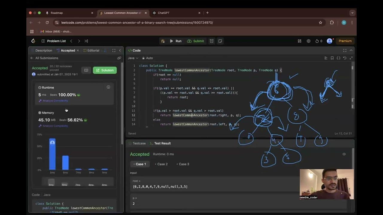 Road to FAANG 🔥 | LCA of Binary Search Tree | Leetcode 235 - YouTube
