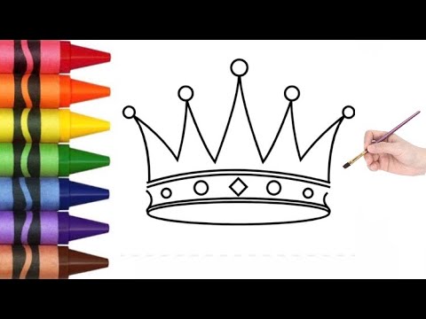 Kids Draw a Crown | Drawing Coloring Crown for Toddler | Anak Belajar ...
