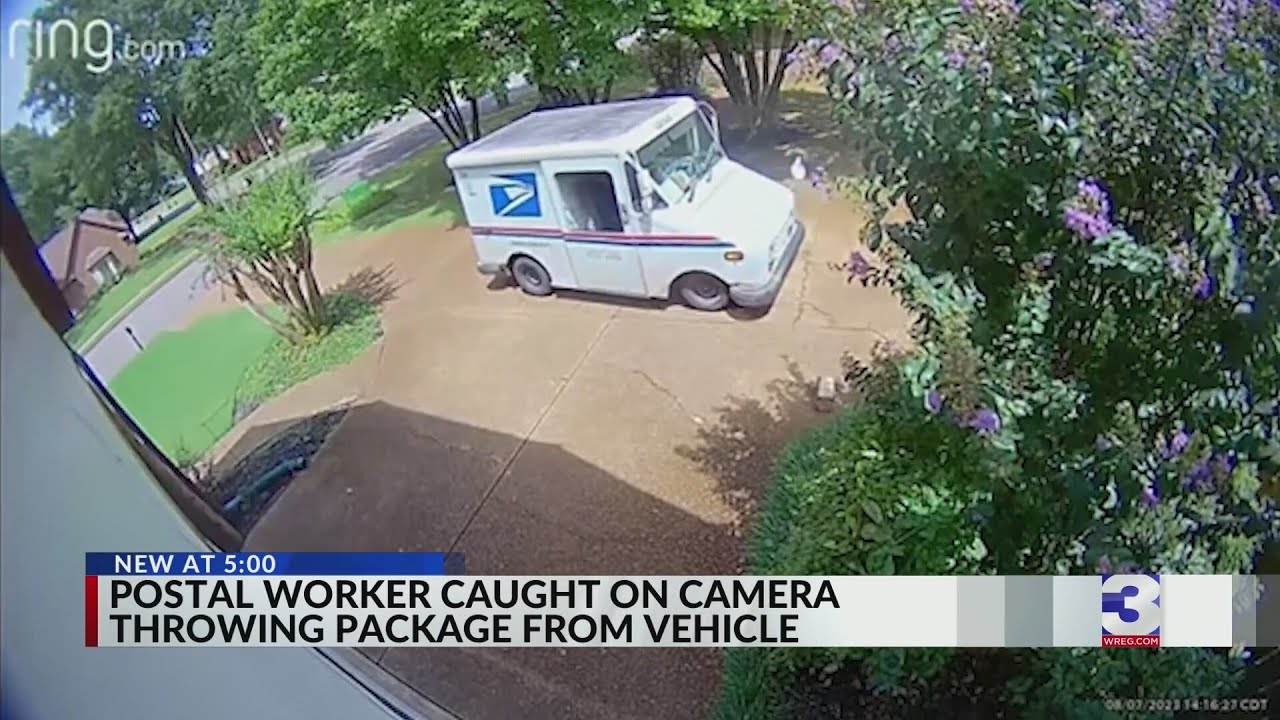 Postal worker tosses packages from mail truck in Collierville - YouTube