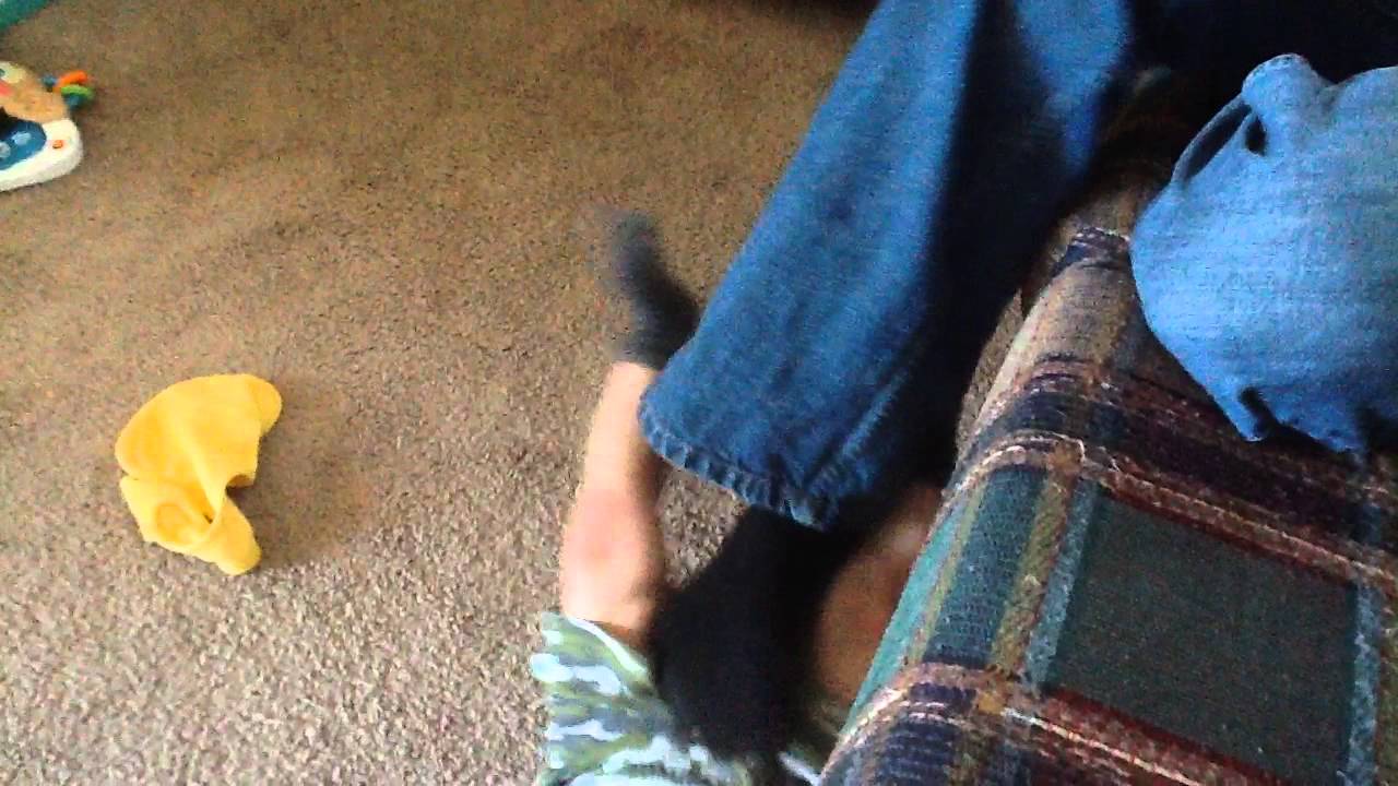 Zak Daddy Foot Tickle Giggle Fall Over 11months - YouTube