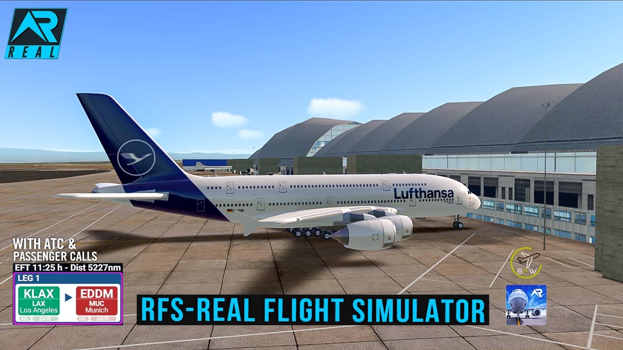 RFS - Real Flight Simulator- Los Angeles to Munich ||Full Flight||A380 ...