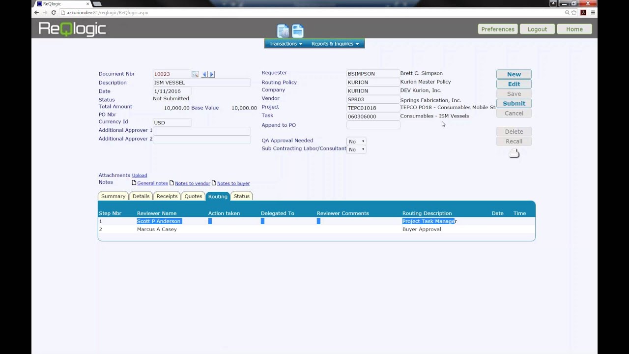ReQlogic Requisitions and Purchase Orders - YouTube