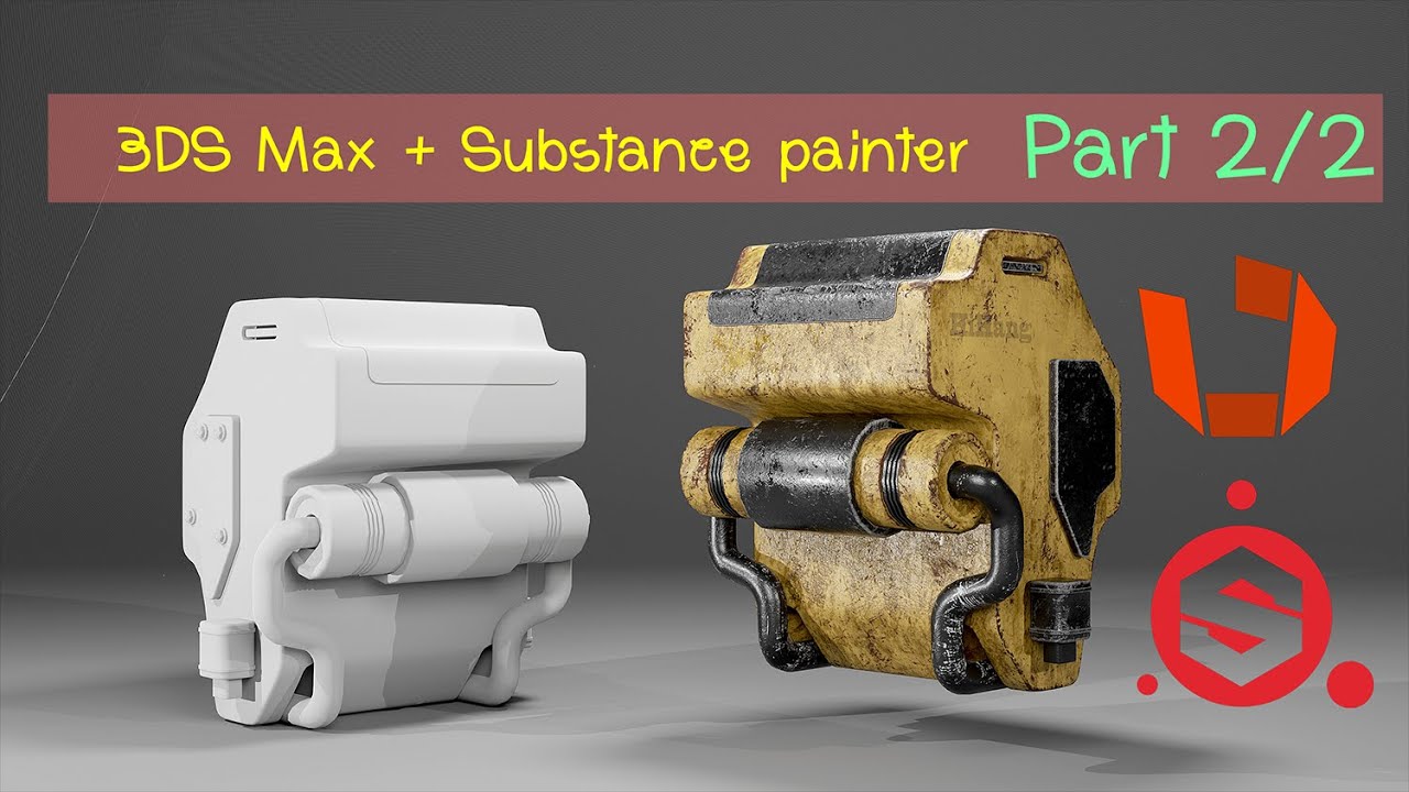 3dsmax Hardsurface modeling & material ( Part 2 - UVW and Material ) - YouTube