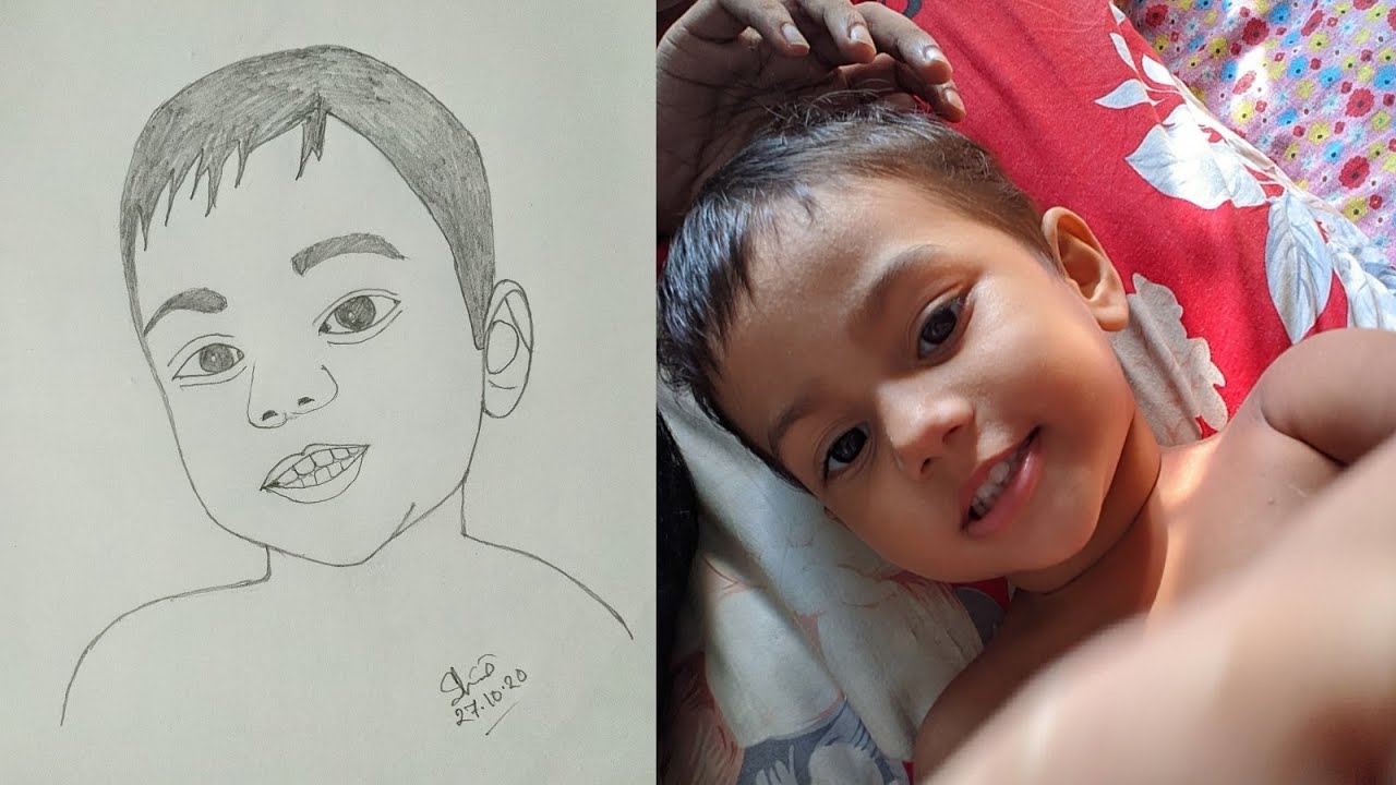 How to draw a baby girl step by step Pencil Sketch drawing Xuvo ...
