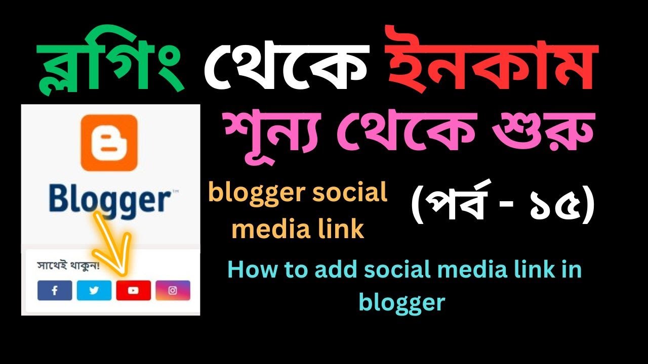 How to add social media link in blogger|blogger social media link ...