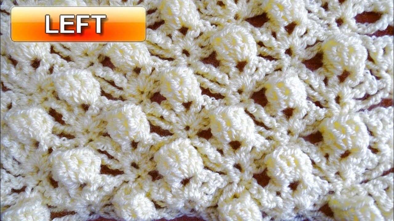 Flower Crochet Stitch Tutorial - Left Handed Version - YouTube