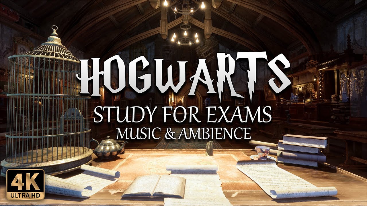 study for exams in Hogwarts Classroom | 4K Harry Potter Music ...