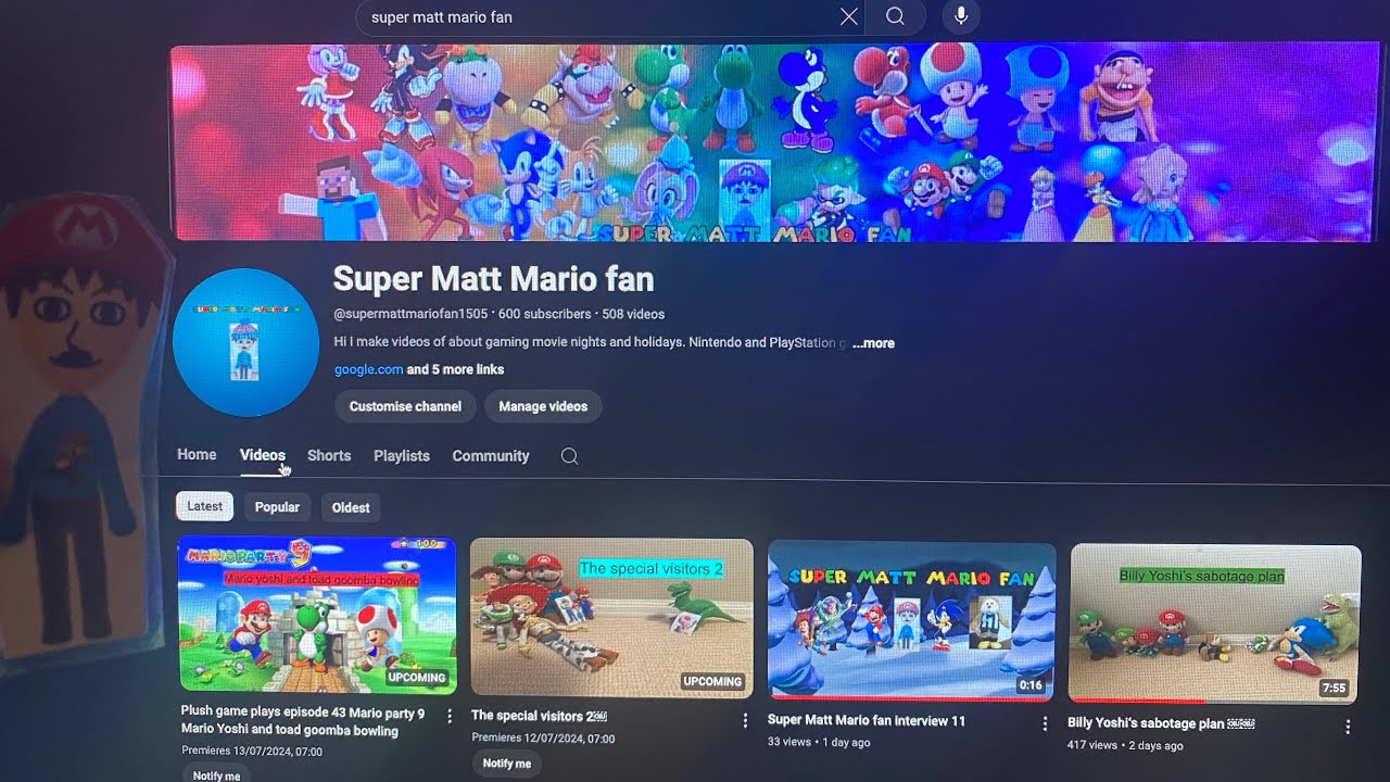 Super Matt Mario fan’s 600 subscriber special announcement - YouTube
