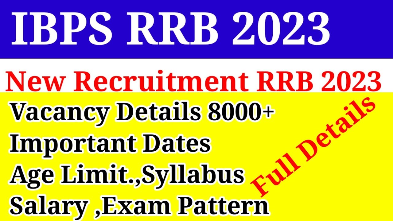 IBPS RRB New Notification Out 2023 l IBPS RRB Recruitment 2023 l RRB po ...