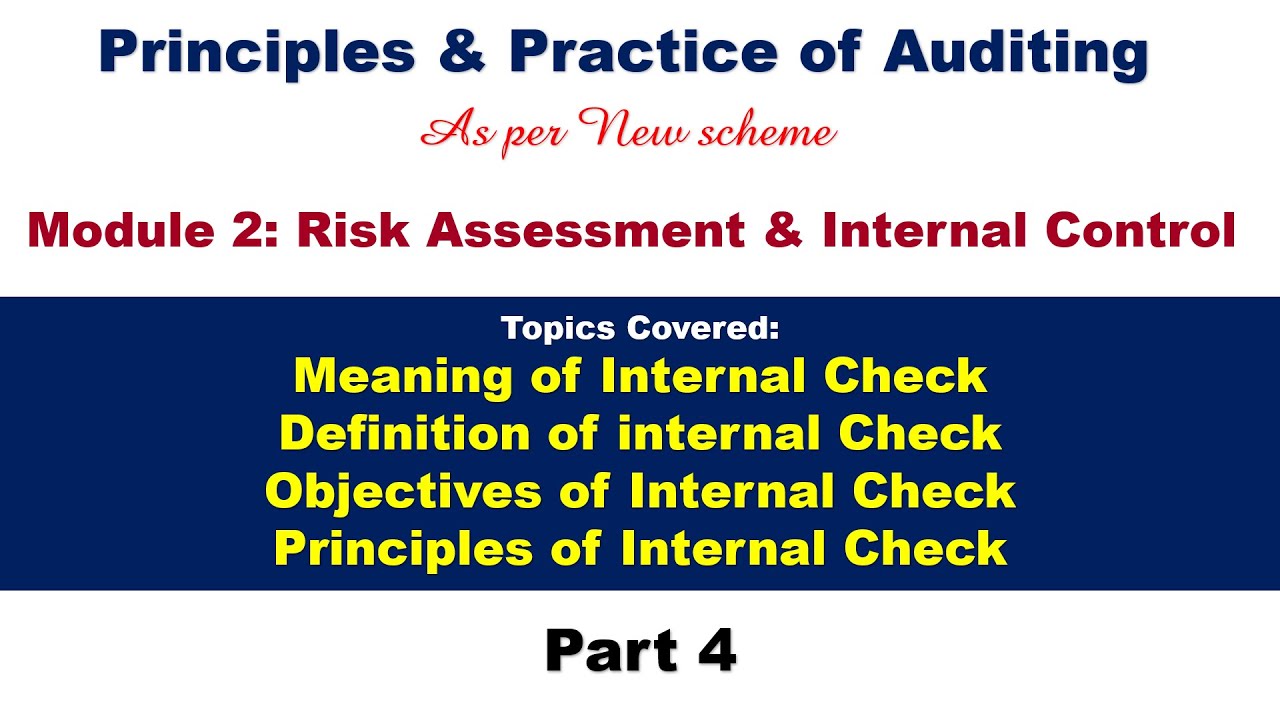 Meaning, Definition, Objectives & Principles of Internal Check | Part 4 ...