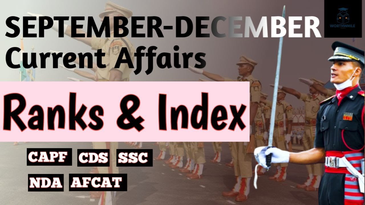 September to December Current Affairs | Ranks & Index | cds/nda 1-2025 ...