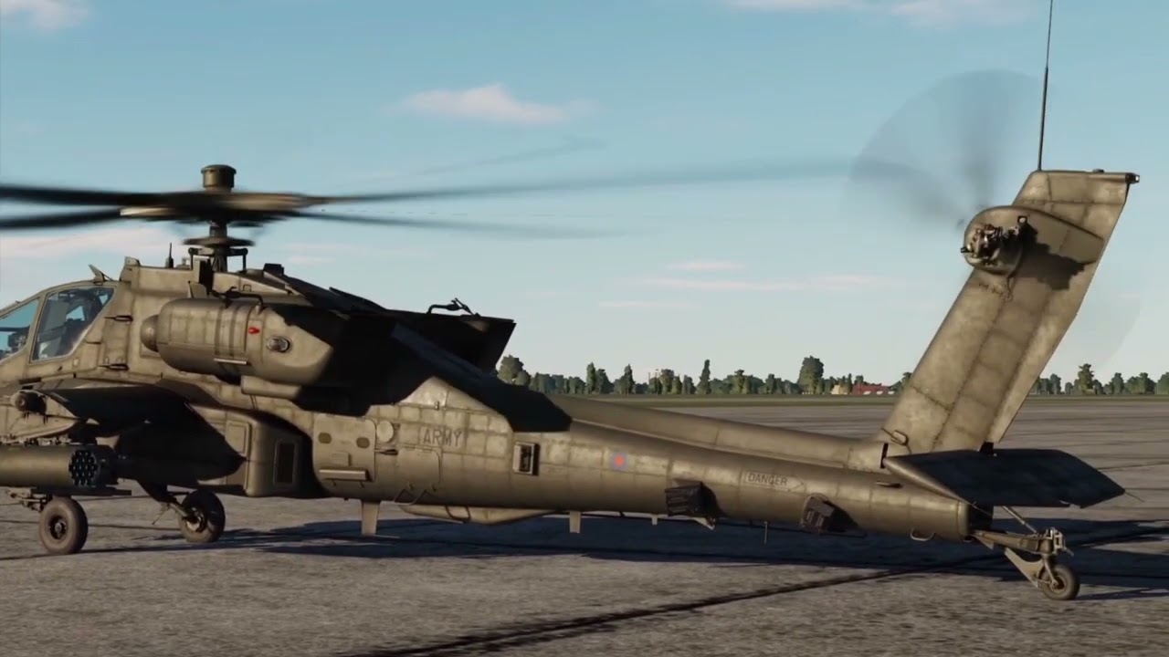Apache AH-64D Start up and take off with British army livery (WAH-64D ...