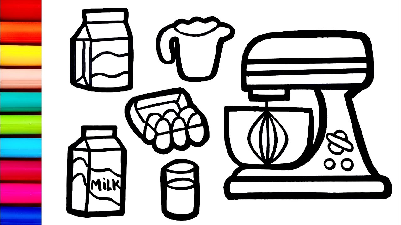 Dough Mixer Drawing, Colouring and Painting for kids, Toddlers | How to ...