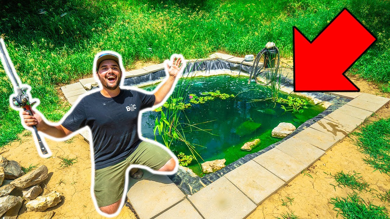 Fishing My TINY BACKYARD POND for the FIRST TIME!!! - YouTube