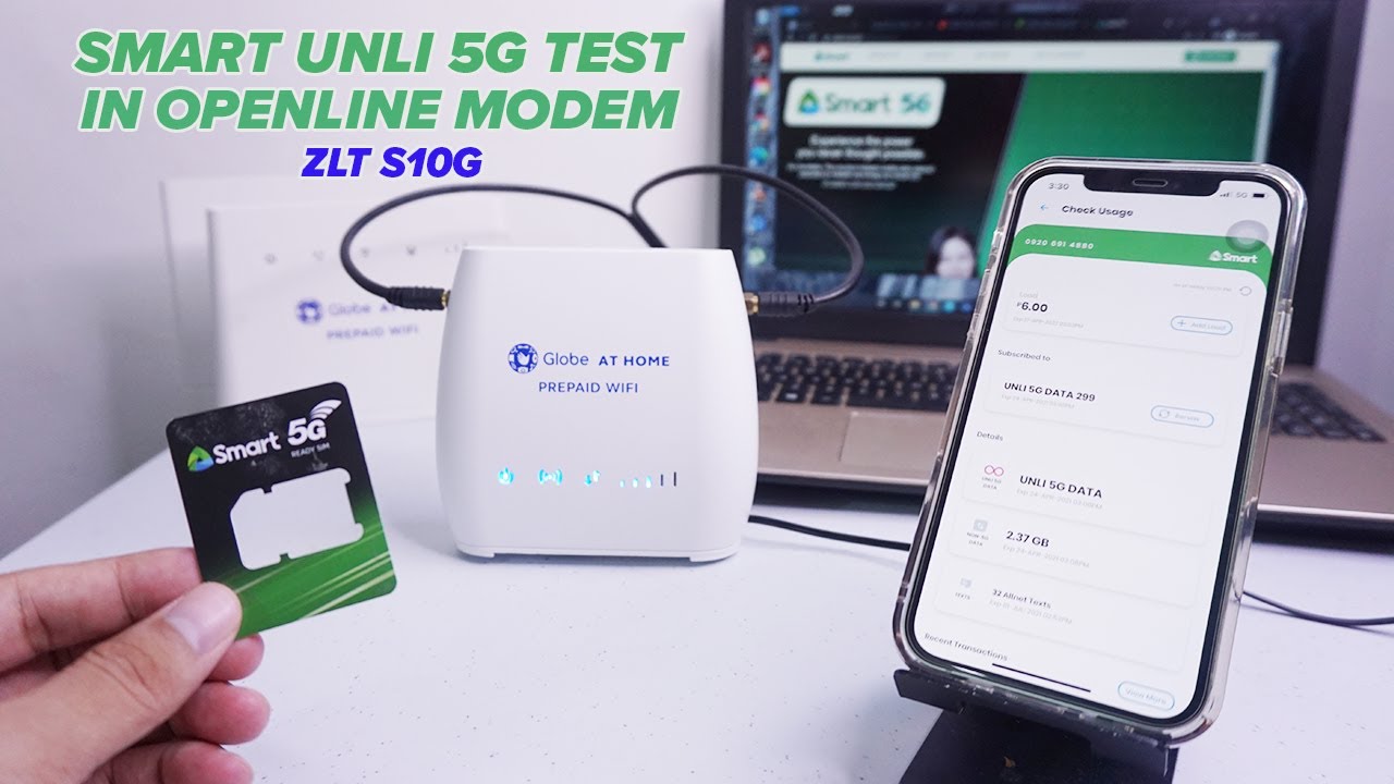 SMART UNLI 5G TEST IN OPENLINE 4G MODEM (ZLT S10G) - YouTube