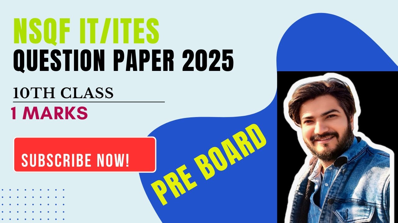 IT/ITeS 10th Class Pre Board Question Paper 2024 (1 Marks) Domestic ...