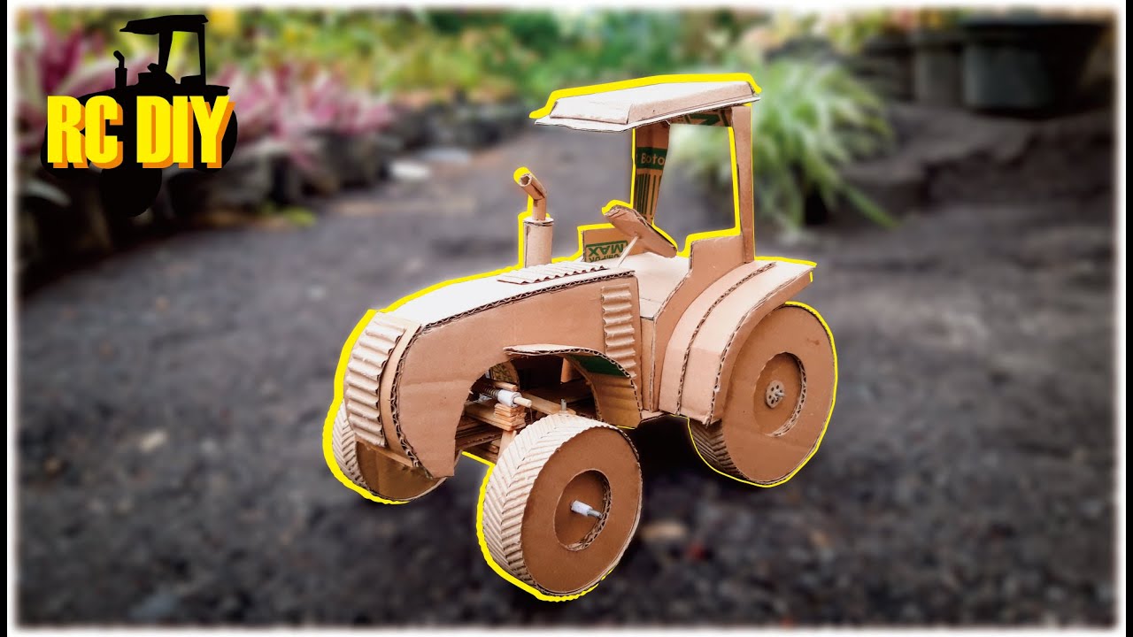 HOW TO MAKE REMOTE CONTROL CAR MODEL TRACTOR – DIY FROM CARDBOARD - YouTube