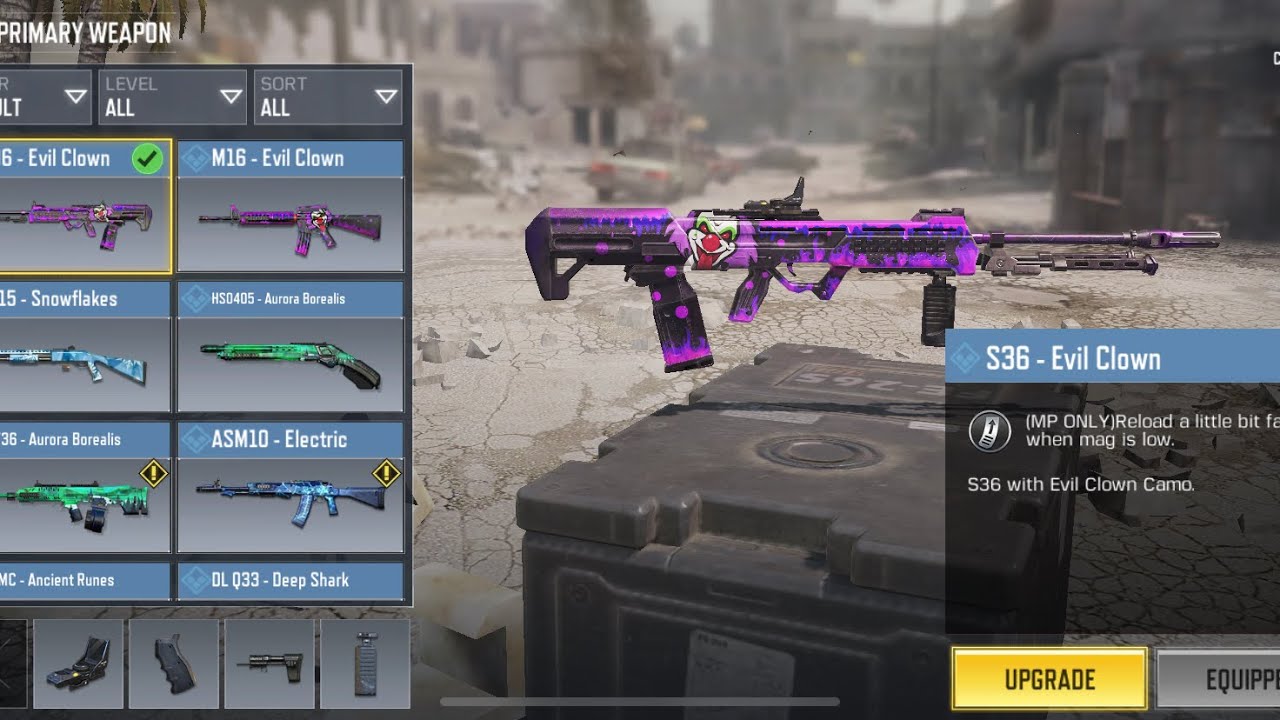 S36 Evil Clown Gun Gameplay | CALL OF DUTY MOBILE | ( free for all ...