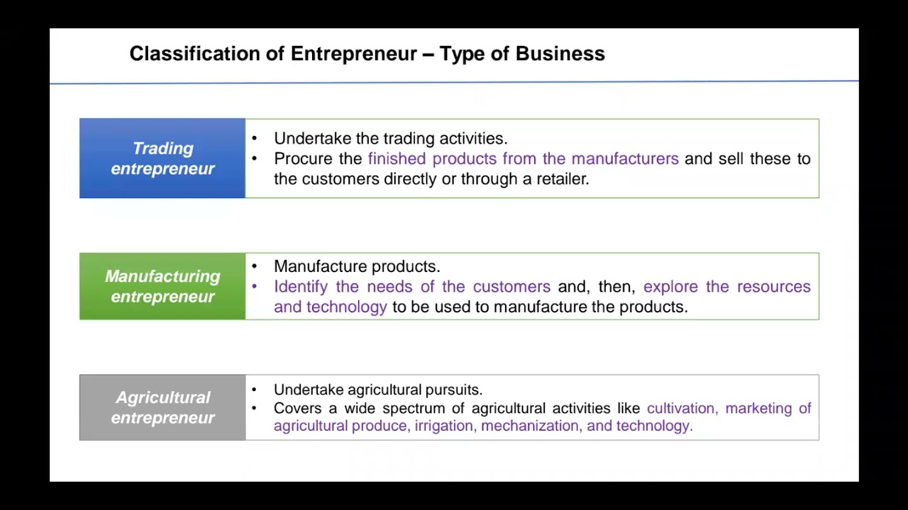 Classification of Entrepreneur - YouTube