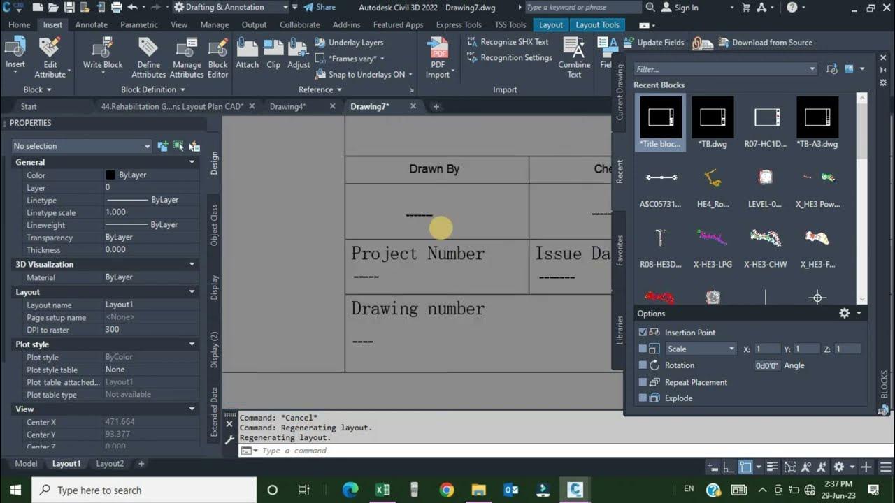 How to Create title block with attributes in AutoCAD - YouTube