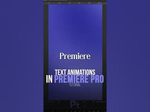 Premiere Pro Text Animation Tutorial - YouTube