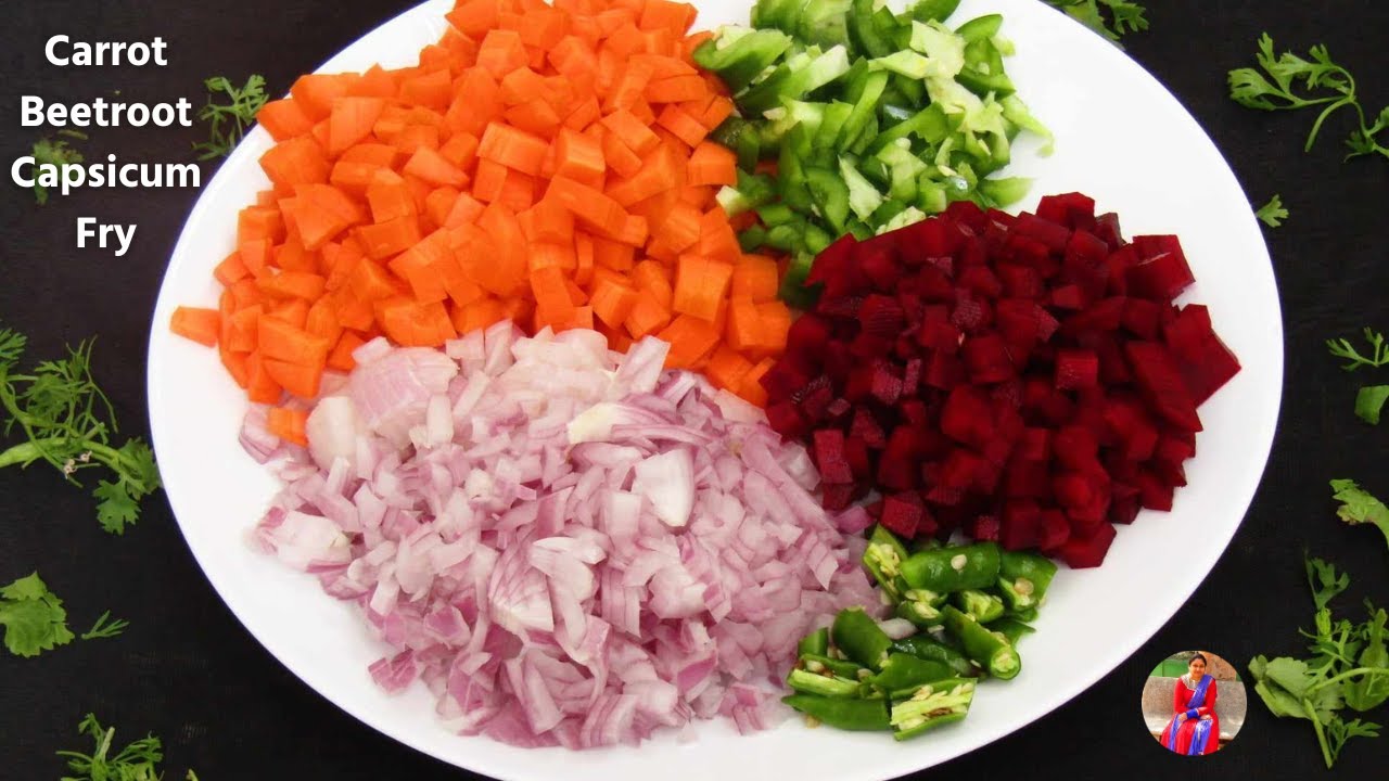 Carrot Beetroot Capsicum Fry Recipe | Tasty Carrot, Beetroot & Capsicum ...